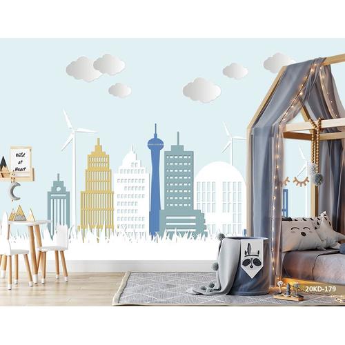 Jual Wallpaper Dinding Custom Mural Anak Kids Room Angkasa Hutan City ...