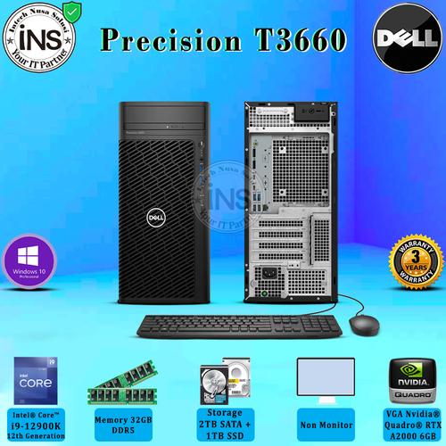 Jual CPU DELL Precision T3660 MT i9-12900K 32GB 2TB+1TB SSD RTX A2000 ...