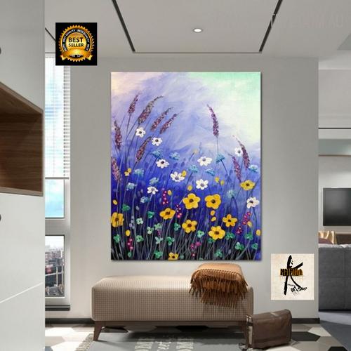 Jual Lukisan Bunga lavender Aesthetic ukuran 100cmx120cm plus Bingkai ...