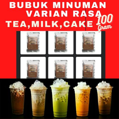 Jual bubuk minuman kemasan tester 100 gr varian tea#milk#cake - Green ...
