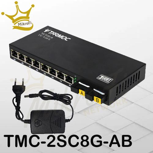 Jual Media Converter 2 Port FO 8 Port LAN Gigabit / Fiber Switch 2 FO 8 ...