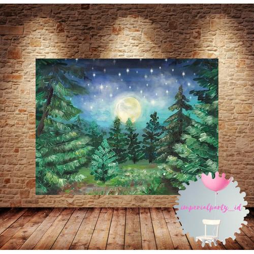 Jual Custom Backdrop Banner Spanduk Happy Birthday Hutan Forest Jungle ...
