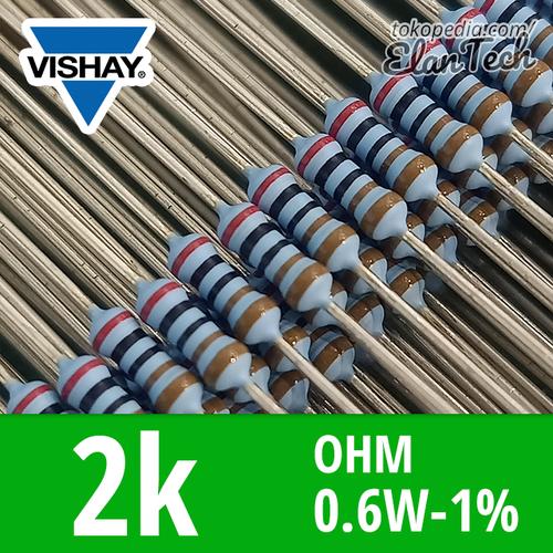 Jual Resistor 2k Ohm 0.6W 1% Vishay MRS25 Metal Film Size 1/4W Elantech ...
