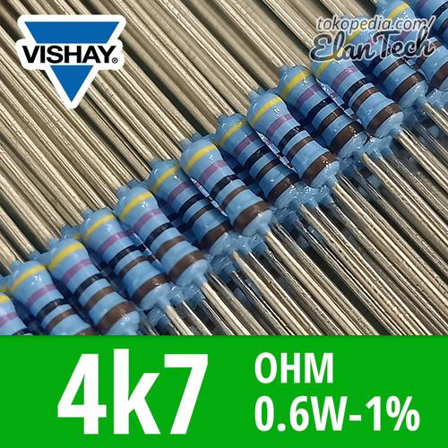 Jual Resistor 4k7 Ohm 0.6W 1% Vishay MRS25 Metal Film Size 1/4W ...