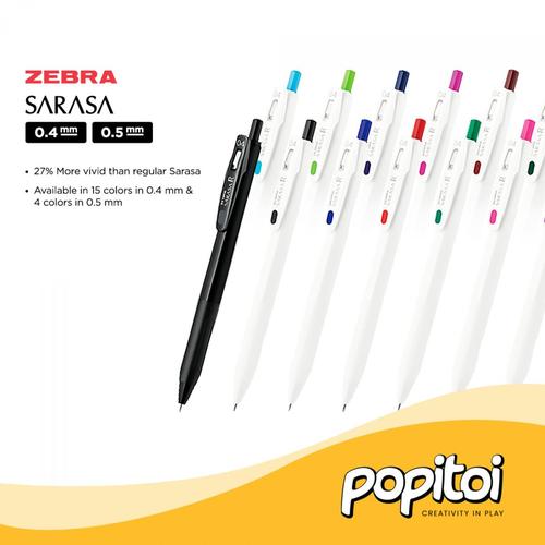 Promo Zebra Sarasa R Series Gel Pen 0.5 mm Pulpen - BLACK-BLACK INK ...