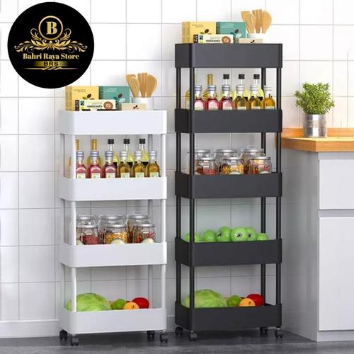Promo Rak Susun Roda 4 Tingkat Rak Troli Serbaguna Rak Susun Kamar ...