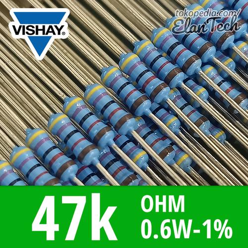 Jual Resistor 47k Ohm 0.6W 1% Vishay MRS25 Metal Film Size 1/4W ...