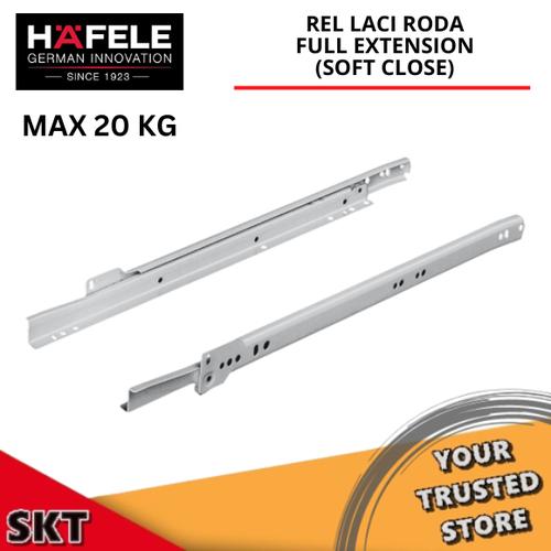 Jual HAFELE REL LACI RODA FULL EXTENSION SOFT CLOSE 20KG PUTIH - 600mm ...
