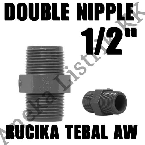 Jual RUCIKA AW SAMBUNGAN DOUBLE NIPPLE 1/2INCH DOBEL NEPEL 1/2" 1/2 " INCH - TANPA BUBBLE ...