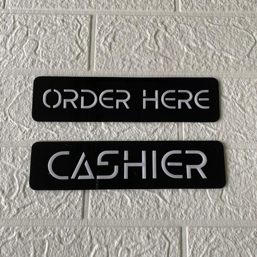 Jual Signage Order Here Cashier Akrilik Timbul - Laser Cut - Cashier ...