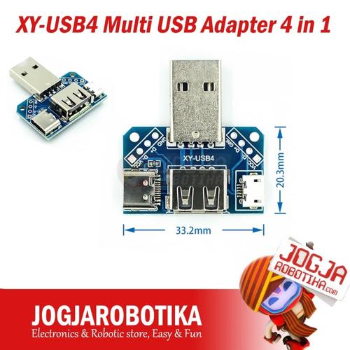 Jual Multi USB Adapter Converter 3 in 1 4 in 1 USB A to Micro USB Type ...