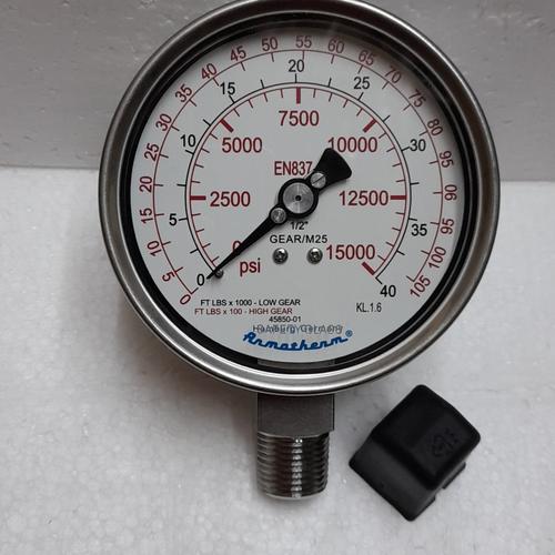 Jual high pressure dial 4"range 15000 psi type BT 1/2" npt sus ...