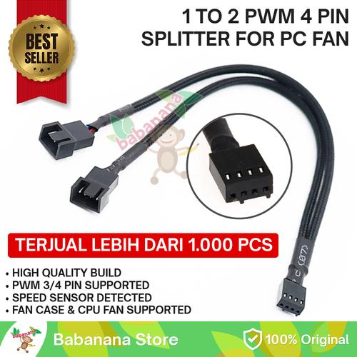 Jual Kabel Splitter Y 1 to 2 PWM Computer Case Fan Power - PWM CABANG 3 ...