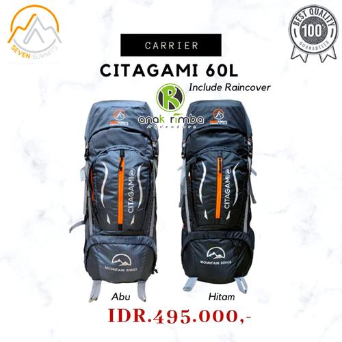 Jual TAS CARRIER 60L CITAGAMI SEVEN SUMMITS + COVER - Hitam - Kab ...