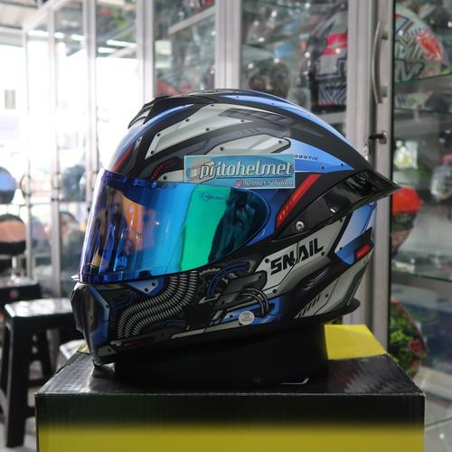 Jual Snail Ffs2 Robotic Aqua Blue Request Visor - Visor Smoke, M - Kab ...