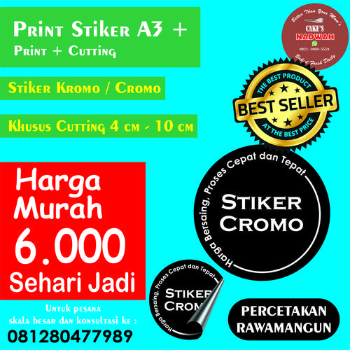 Jual Cetak Stiker Print Cromo A3+ Chromo A3+ Grosir Sehari Jadi ...