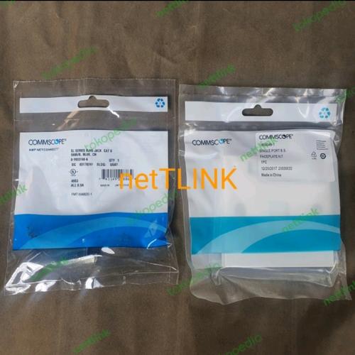 Jual faceplate 1 hole lengkap modular jack cat 6 commscope original ...