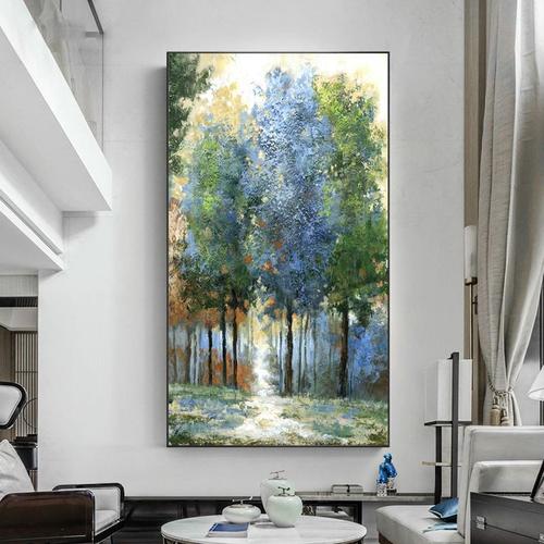 Jual lukisan hutan modern tekstur art kanvas hiasan dinding dekorasi ...