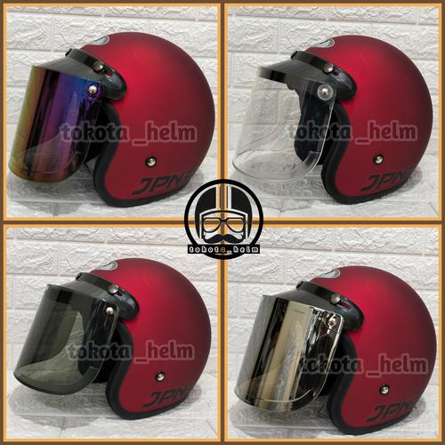 Jual HELM BOGO RETRO DEWASA MERK JPN ARC ORIGINAL WARNA MERAH MAROON ...