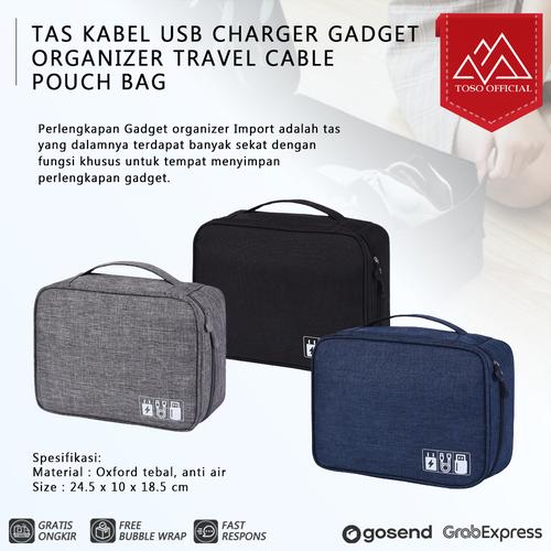 Jual TAS KABEL USB CHARGER GADGET ORGANIZER TRAVEL CABLE POUCH BAG ...