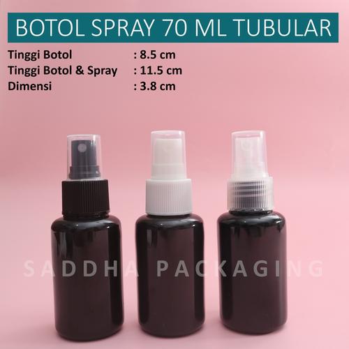 Jual Botol 70ml Spray HITAM TUBULAR Botol Spray 70ml HITAM TUBULAR PET ...