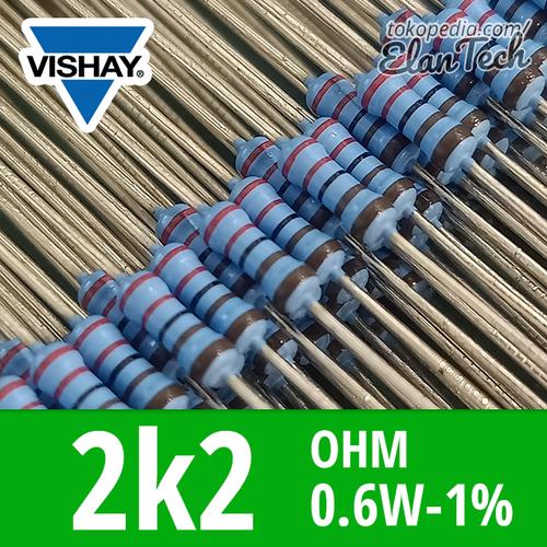 Jual Resistor 2k2 Ohm 0.6W 1% Vishay MRS25 Metal Film Size 1/4W ...