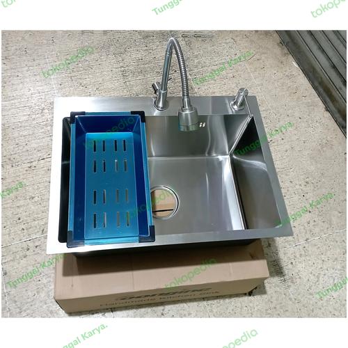 Jual Kitchen sink ukuran 6045 stainless/(kran flexible)Bak cuci piring ...