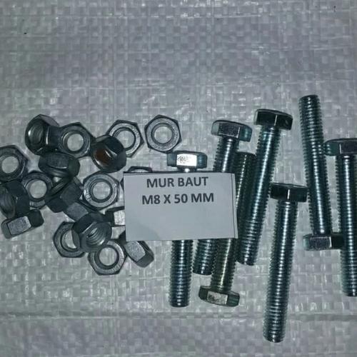 Jual Mur Baut putih galvanis M8 / Baut Mur Putih Galvanis M8 Murah - M8 ...