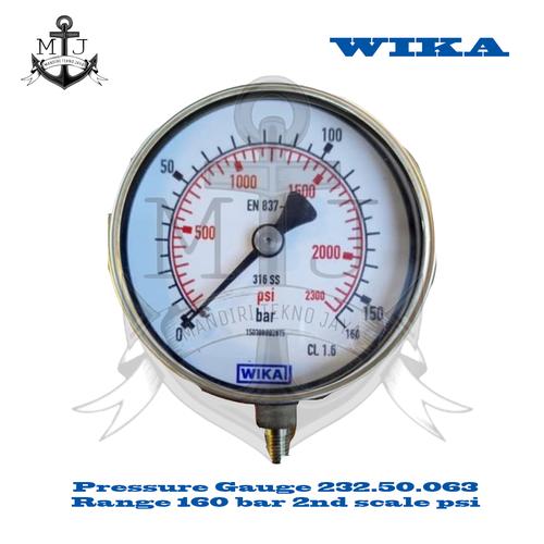 Jual WIKA Pressure Gauge 232.50.063 Range 160 bar 2nd scale psi - Jakarta Barat - mandiri tekno ...