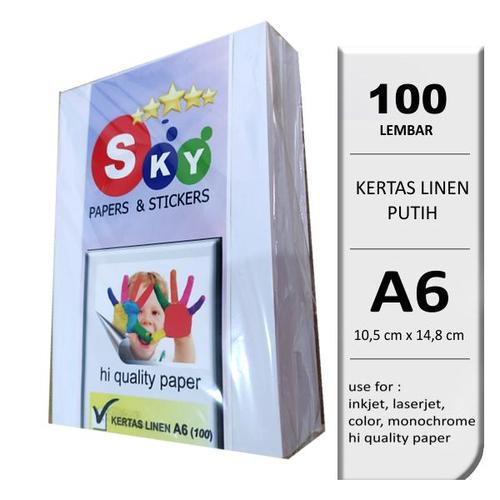 Jual Kertas karton linen 230 gram A6 isi 100 lembar Skyprint - Kota ...