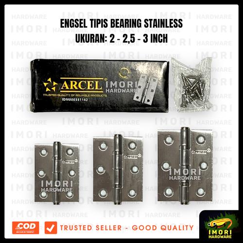 Jual ARCEL Engsel Tipis Bearing Stainless 2 2.5 3 inch SN Pintu Jendela ...