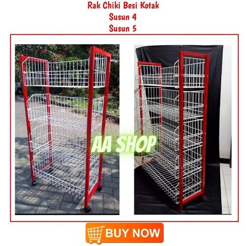 Jual RAK MINI MARKET KOTAK RODA/Rak Chiki Kotak Susun 5/Keranjang Chiki ...