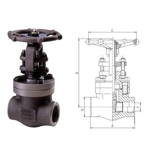 Jual Gate Valve 3/4 Inch ANSI 800# SW Carbon Steel A105N Bonney Forge ...