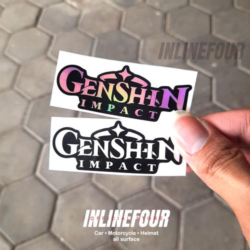 Jual Stiker Logo Genshin - Sticker Anime Hologram Wibu Jepang Case Hp ...