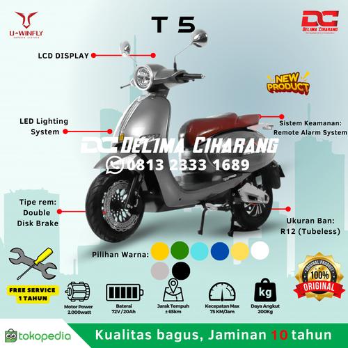 Jual MOTOR LISTRIK UWINFLY T5 GARANSI RESMI | UWINFLY T5 - Silver - Abu ...