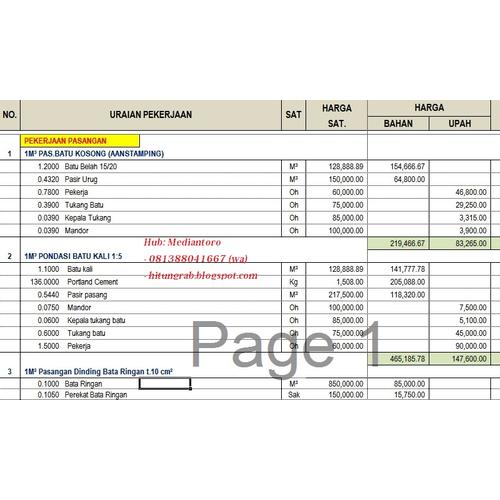 Jual Perhitungan RAB (Rencana Anggaran Biaya) + Desain Rumah Tinggal ...