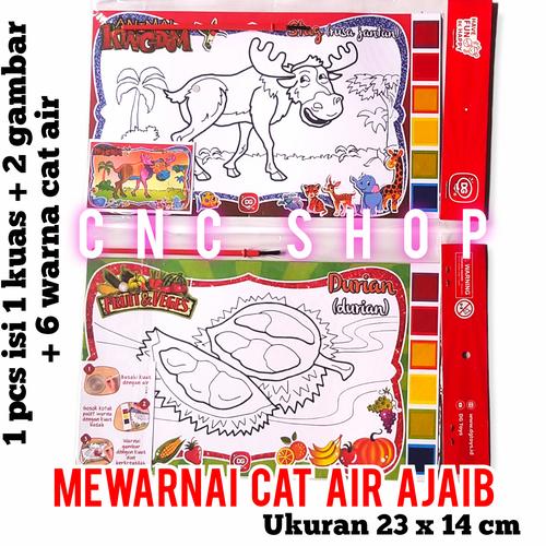 Jual Mewarnai Cat Air Ajaib Gambar Binatang Buah Mainan Edukatif Anak ...