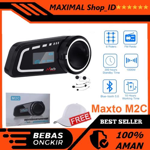 Promo Maxto M2 M2C 6 Riders Group PartyCall Intercom Bluetooth Helm ...