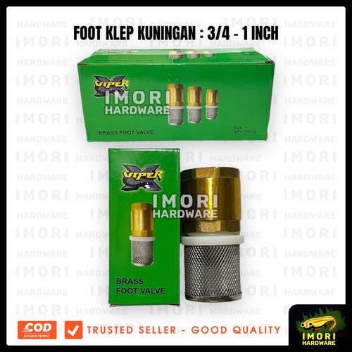 Jual VIPER Foot Klep Kuningan 3/4 1 inch Foot Valve Saringan Tusen ...