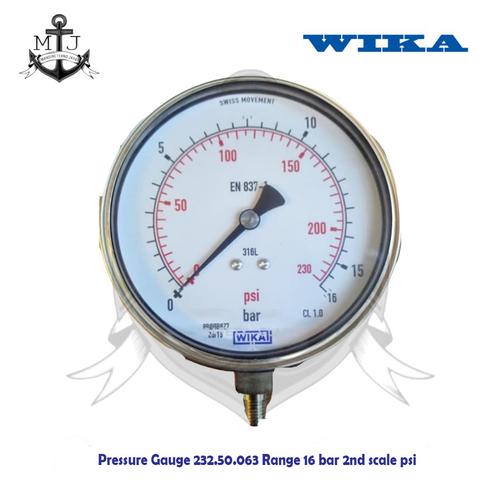 Jual WIKA Pressure Gauge 232.50.063 Range 16 bar 2nd scale psi - Jakarta Barat - Mandiri Tekno ...