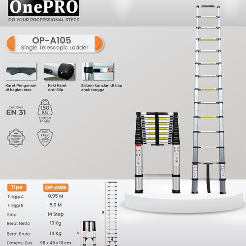 Jual Tangga Teleskopik 5.3 Meter Merk One Pro Tangga Alumunium indihome ...