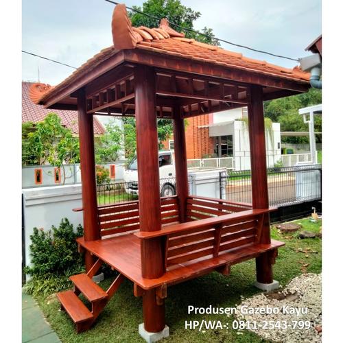 Jual Gazebo Minimalis Kayu Kelapa 2x2 Meter, Saung Gasebo Taman Rumah ...