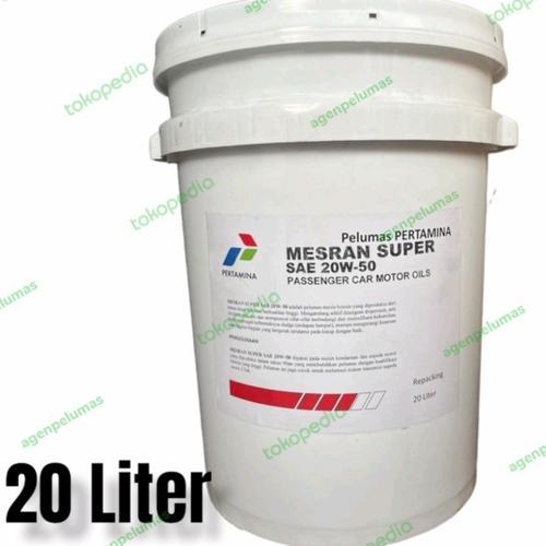 Jual oli pertamina mesran super sae 20w-50 oli bensin isi 20liter ...