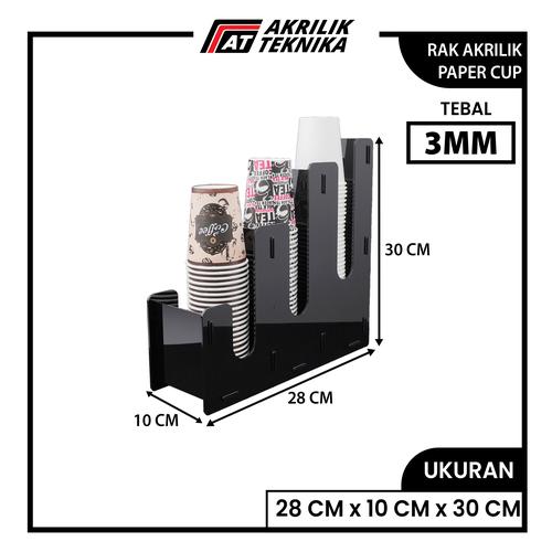 Jual RAK / RACK / DISPENSER / ORGANIZER PAPER CUP COFFEE 3 SLOT - Hitam ...