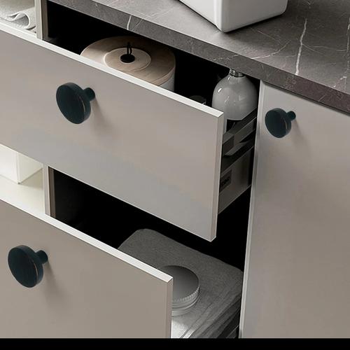 Jual Tarikan laci knob bulat lemari furniture handle hitam gold matt ...