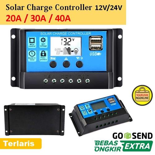 Jual alat control solar panel charger - Controller Dual USB 10A 12V 24V ...