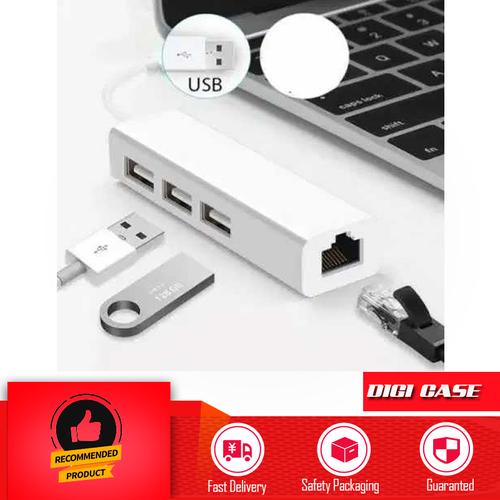 Jual USB to LAN Ethernet External Network Card with USB Hub - 8152 ...