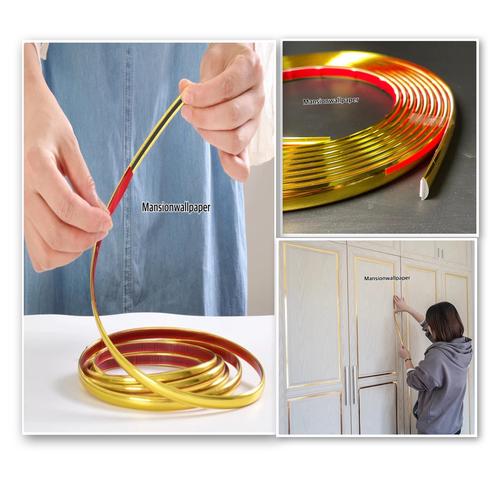 Jual List Emas Gold Dekorasi Aksesoris Dinding Sticker Pinggir Bingkai ...