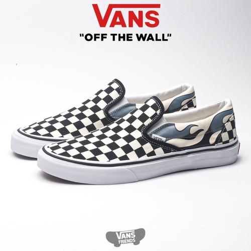Jual Vans Slip On Flame Checkerboard Black White Original - 40.5 - Kota ...