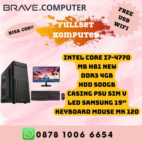 Jual Paket PC Komputer Rakitan Core I7 4770 Ram 4GB HDD 500GB Office ...